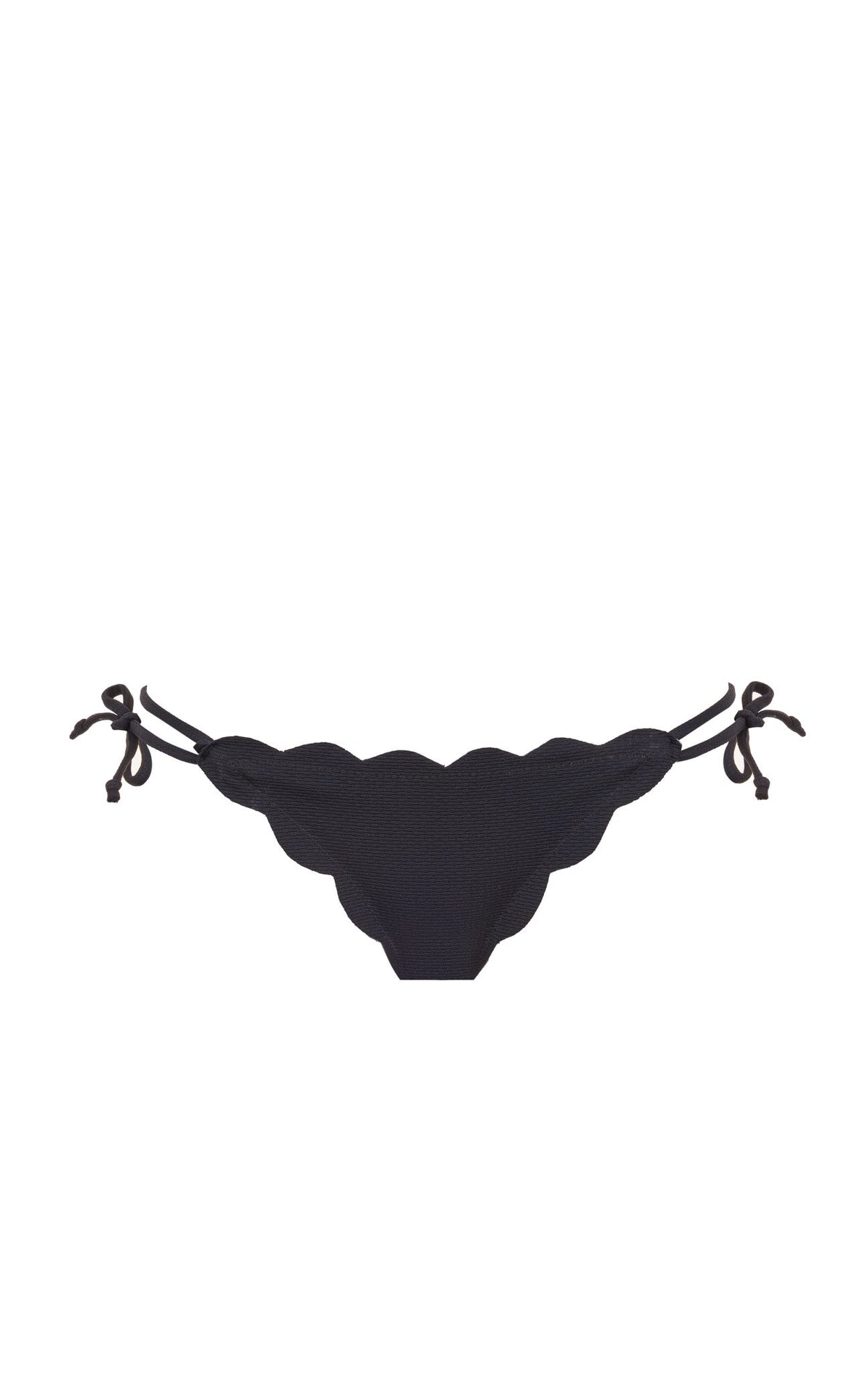 Marysia Women's Mott Scalloped Bikini Bottom in Black | Italian Stretch ...
